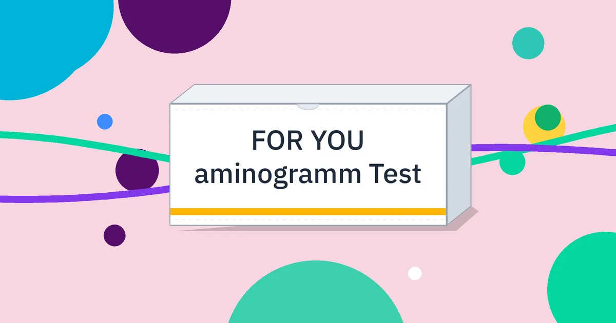 Symbolbild: Packung mit der Aufschrift FOR YOU aminogramm Test (PZN 15747928) – Verfügbarkeit und Bezug in Apotheken in Frankfurt am Main