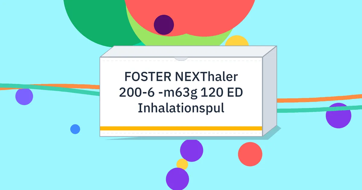 Symbolbild: Packung mit der Aufschrift FOSTER NEXThaler 200-6 -m63g 120 ED Inhalationspul (PZN 19553138) – Verfügbarkeit und Bezug in Apotheken in Frankfurt am Main