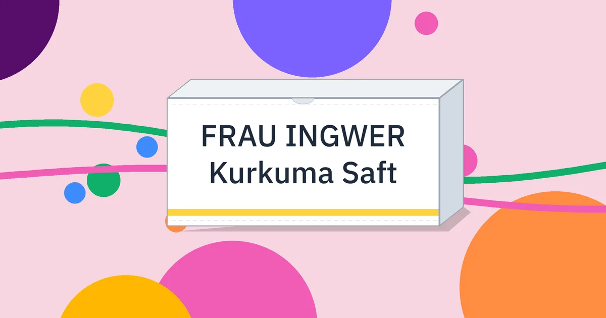 Symbolbild: Packung mit der Aufschrift FRAU INGWER Kurkuma Saft (PZN 18718583) – Verfügbarkeit und Bezug in Apotheken in Frankfurt am Main
