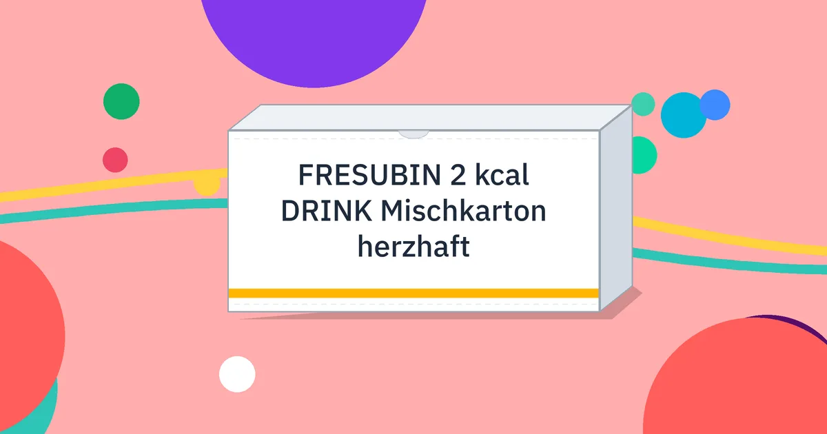Symbolbild: Packung mit der Aufschrift FRESUBIN 2 kcal DRINK Mischkarton herzhaft (PZN 17581780) – Verfügbarkeit und Bezug in Apotheken in Frankfurt am Main