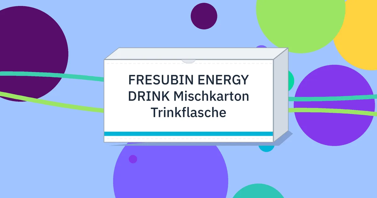 Symbolbild: Packung mit der Aufschrift FRESUBIN ENERGY DRINK Mischkarton Trinkflasche (PZN 18152294) – Verfügbarkeit und Bezug in Apotheken in Frankfurt am Main