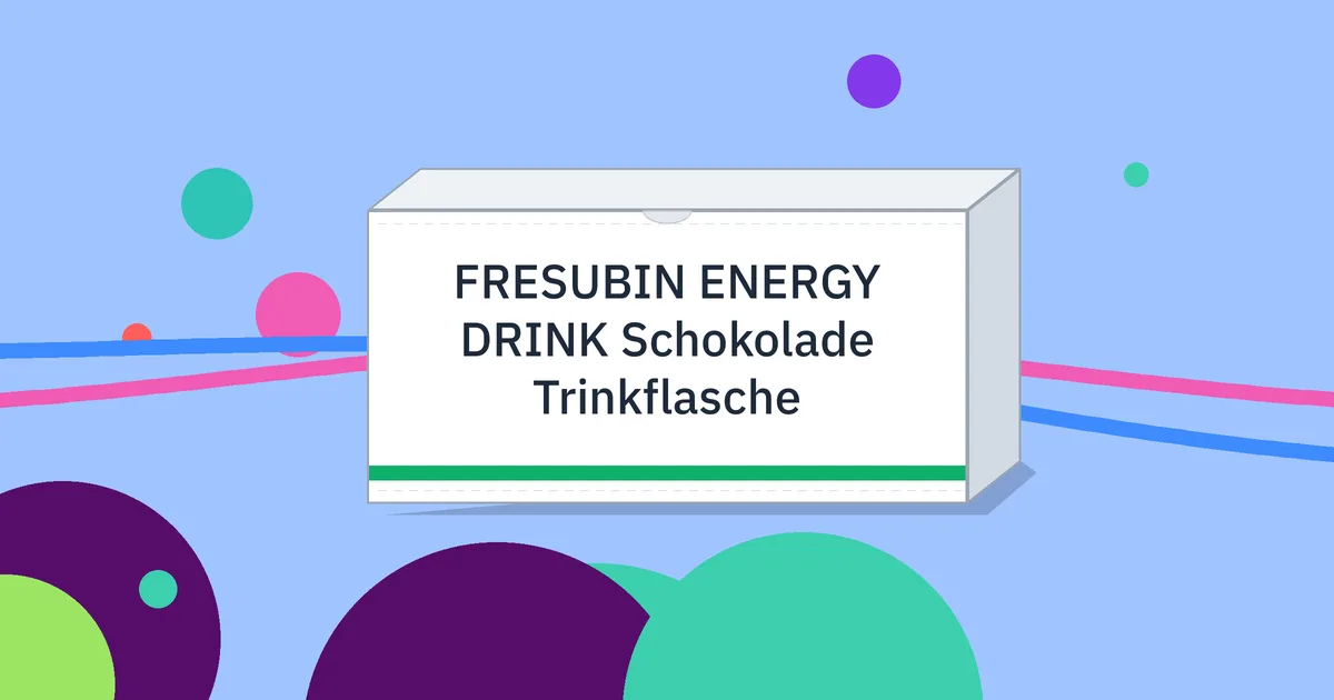 Symbolbild: Packung mit der Aufschrift FRESUBIN ENERGY DRINK Schokolade Trinkflasche (PZN 19116685) – Verfügbarkeit und Bezug in Apotheken in Frankfurt am Main