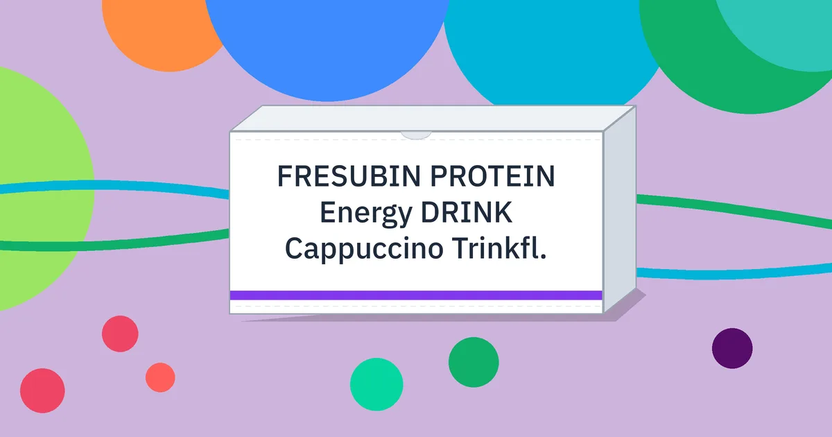 Symbolbild: Packung mit der Aufschrift FRESUBIN PROTEIN Energy DRINK Cappuccino Trinkfl. (PZN 00962756) – Verfügbarkeit und Bezug in Apotheken in Frankfurt am Main