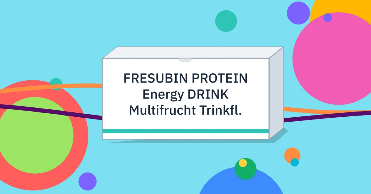Symbolbild: Packung mit der Aufschrift FRESUBIN PROTEIN Energy DRINK Multifrucht Trinkfl. (PZN 20192119) – Verfügbarkeit und Bezug in Apotheken in Frankfurt am Main