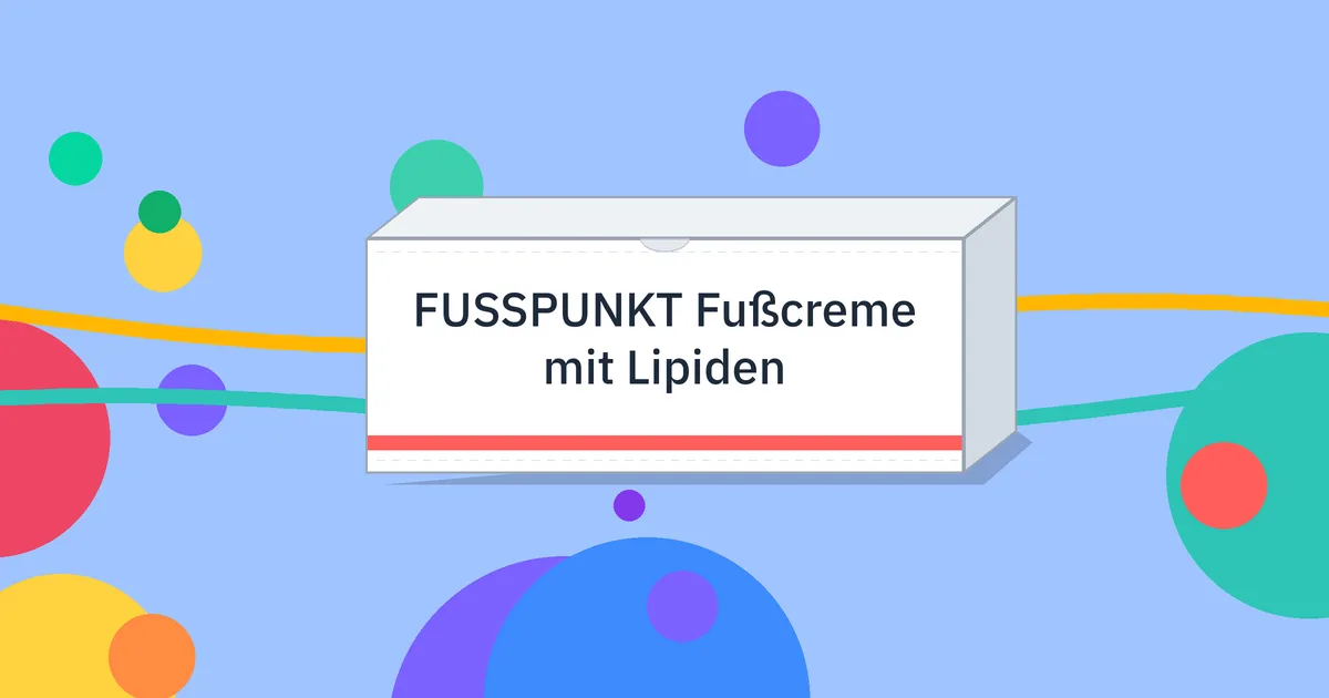 Symbolbild: Packung mit der Aufschrift FUSSPUNKT Fußcreme mit Lipiden (PZN 18436258) – Verfügbarkeit und Bezug in Apotheken in Frankfurt am Main