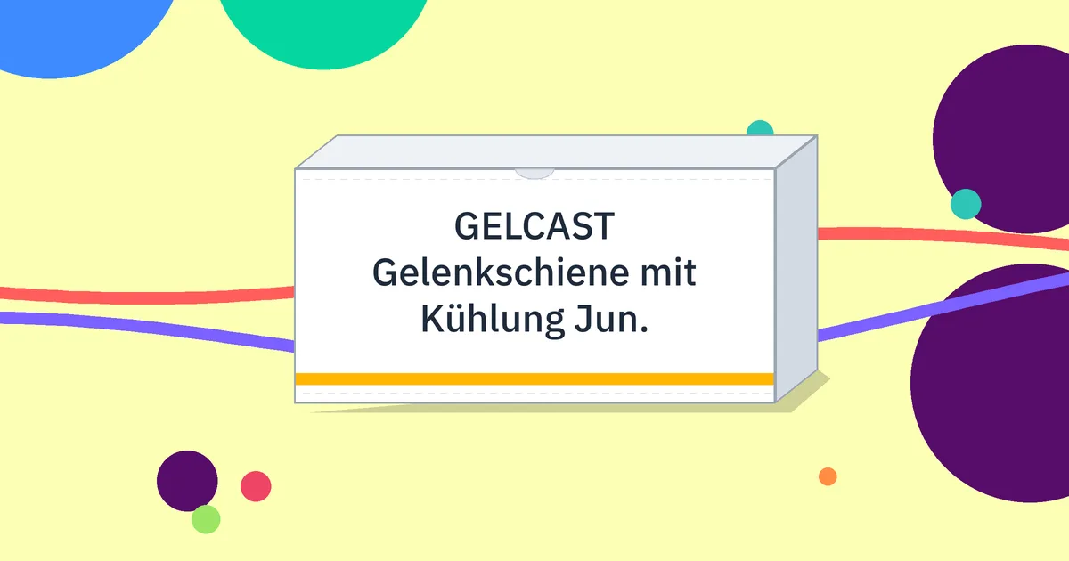 Symbolbild: Packung mit der Aufschrift GELCAST Gelenkschiene mit Kühlung Jun. (PZN 14200027) – Verfügbarkeit und Bezug in Apotheken in Frankfurt am Main