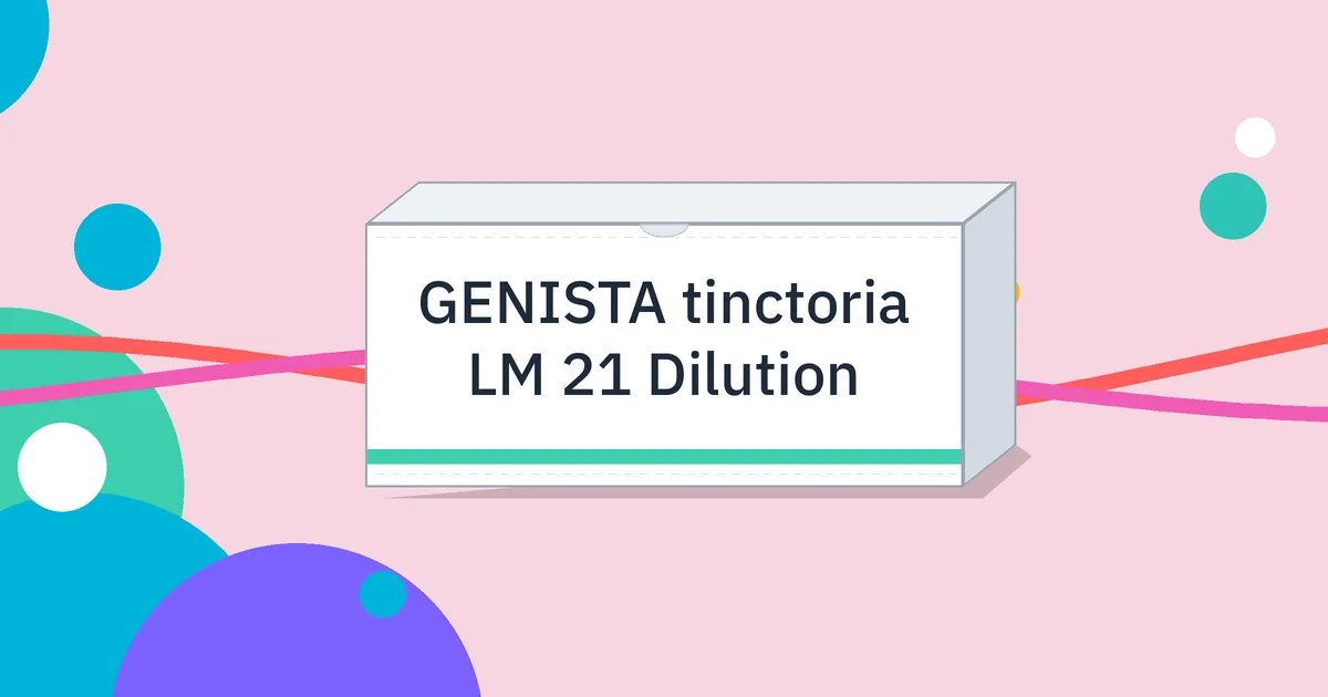 Symbolbild: Packung mit der Aufschrift GENISTA tinctoria LM 21 Dilution (PZN 13499550) – Verfügbarkeit und Bezug in Apotheken in Frankfurt am Main
