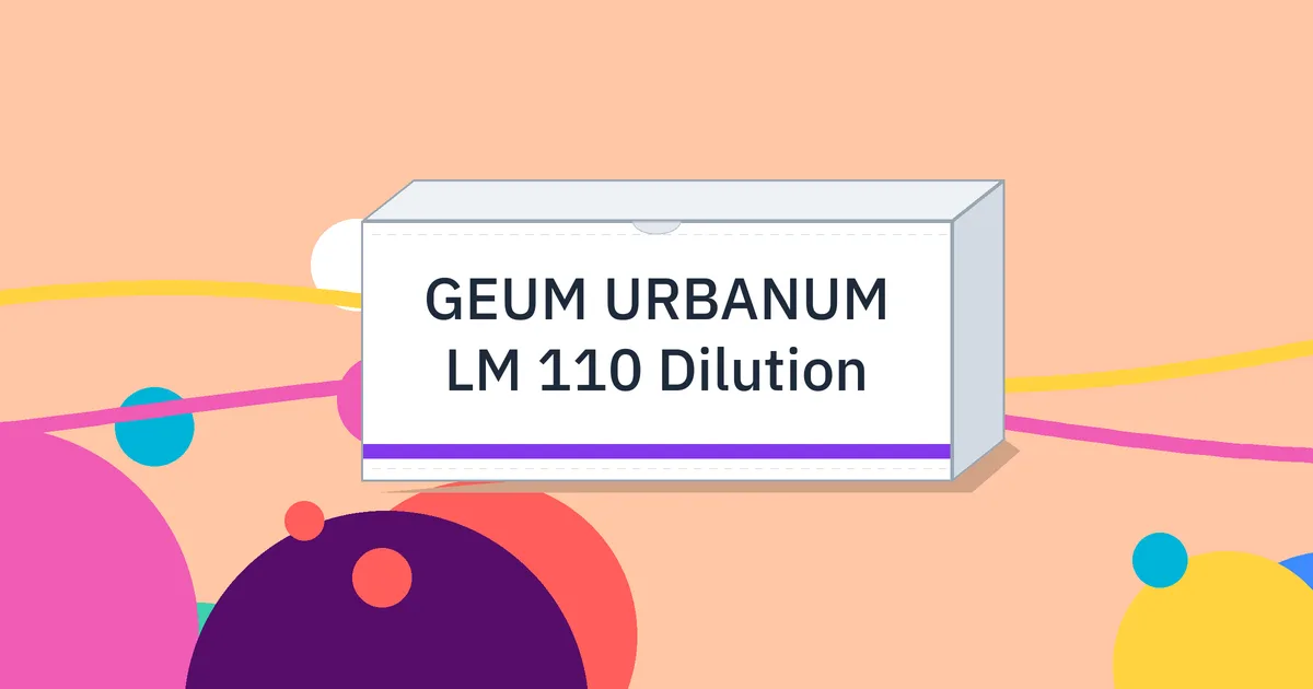 Symbolbild: Packung mit der Aufschrift GEUM URBANUM LM 110 Dilution (PZN 13544061) – Verfügbarkeit und Bezug in Apotheken in Frankfurt am Main