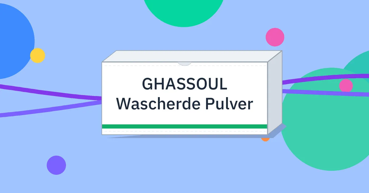 Symbolbild: Packung mit der Aufschrift GHASSOUL Wascherde Pulver (PZN 13983257) – Verfügbarkeit und Bezug in Apotheken in Frankfurt am Main