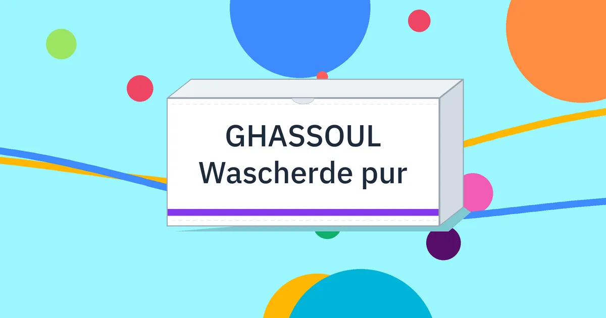Symbolbild: Packung mit der Aufschrift GHASSOUL Wascherde pur (PZN 05388397) – Verfügbarkeit und Bezug in Apotheken in Frankfurt am Main