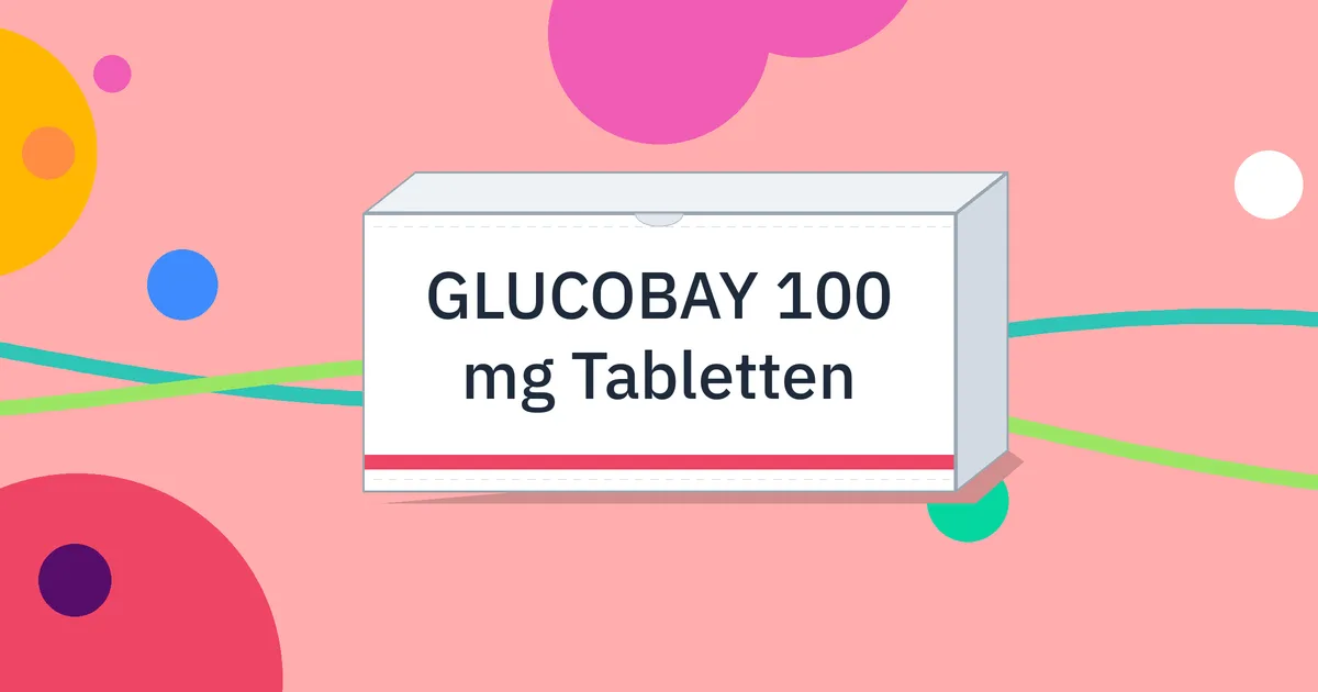 Symbolbild: Packung mit der Aufschrift GLUCOBAY 100 mg Tabletten (PZN 01550903) – Verfügbarkeit und Bezug in Apotheken in Frankfurt am Main