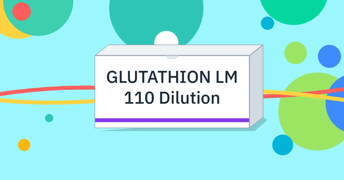 Symbolbild: Packung mit der Aufschrift GLUTATHION LM 110 Dilution (PZN 12880182) – Verfügbarkeit und Bezug in Apotheken in Frankfurt am Main