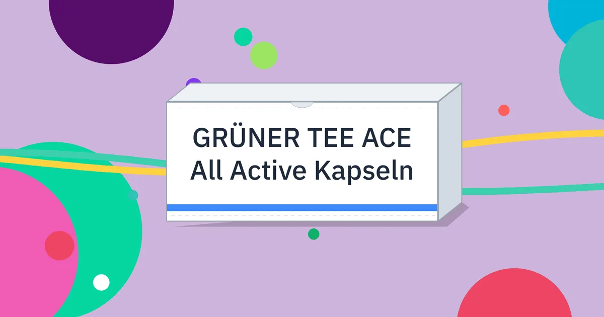 Symbolbild: Packung mit der Aufschrift GRÜNER TEE ACE All Active Kapseln (PZN 00243524) – Verfügbarkeit und Bezug in Apotheken in Frankfurt am Main