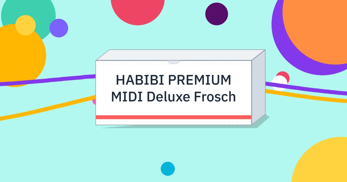 Symbolbild: Packung mit der Aufschrift HABIBI PREMIUM MIDI Deluxe Frosch (PZN 18749282) – Verfügbarkeit und Bezug in Apotheken in Frankfurt am Main