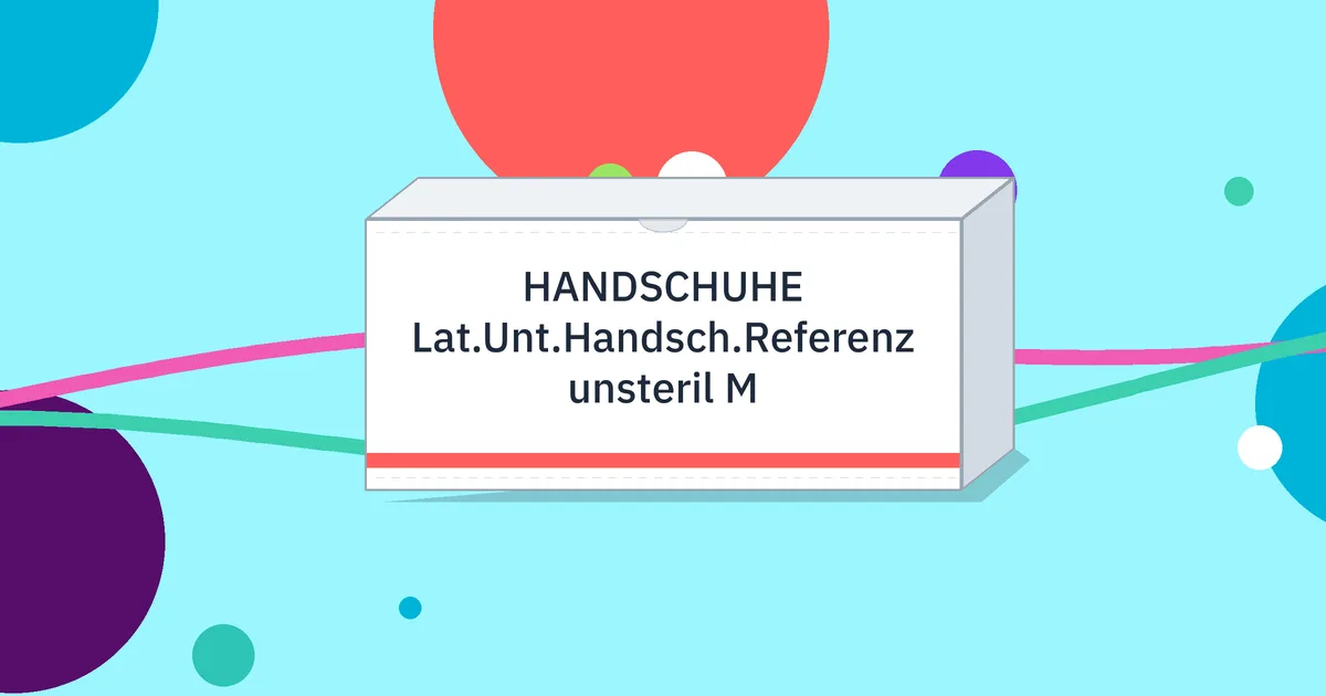 Symbolbild: Packung mit der Aufschrift HANDSCHUHE Lat.Unt.Handsch.Referenz unsteril M (PZN 06177538) – Verfügbarkeit und Bezug in Apotheken in Frankfurt am Main