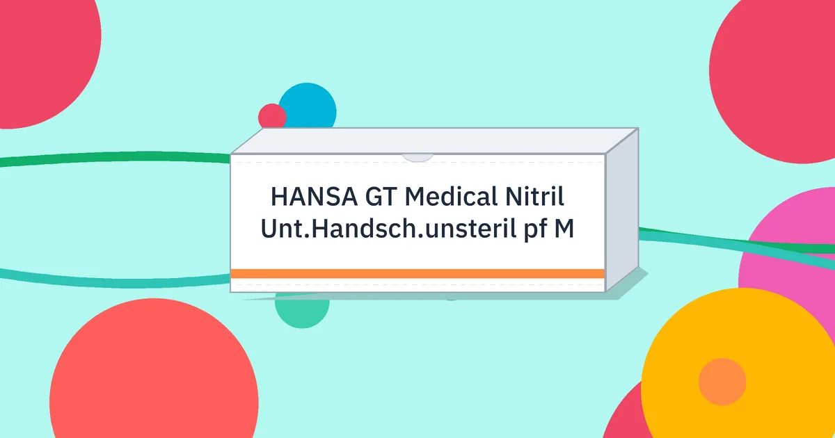 Symbolbild: Packung mit der Aufschrift HANSA GT Medical Nitril Unt.Handsch.unsteril pf M (PZN 20769145) – Verfügbarkeit und Bezug in Apotheken in Frankfurt am Main