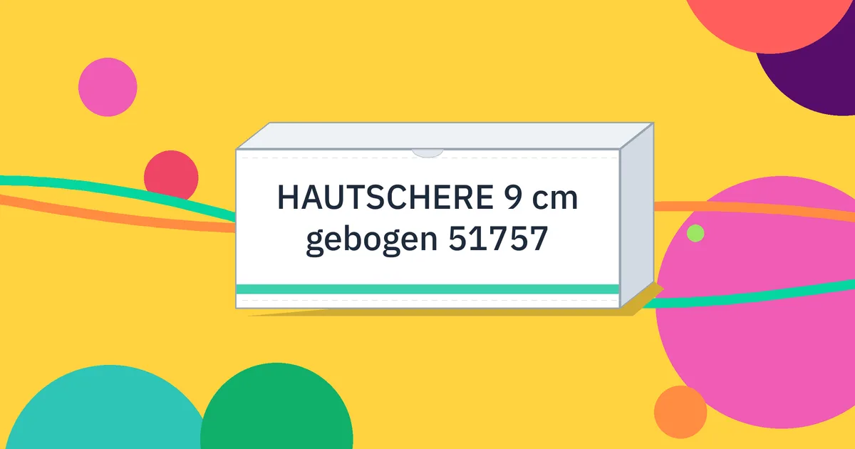 Symbolbild: Packung mit der Aufschrift HAUTSCHERE 9 cm gebogen 51757 (PZN 04445012) – Verfügbarkeit und Bezug in Apotheken in Frankfurt am Main