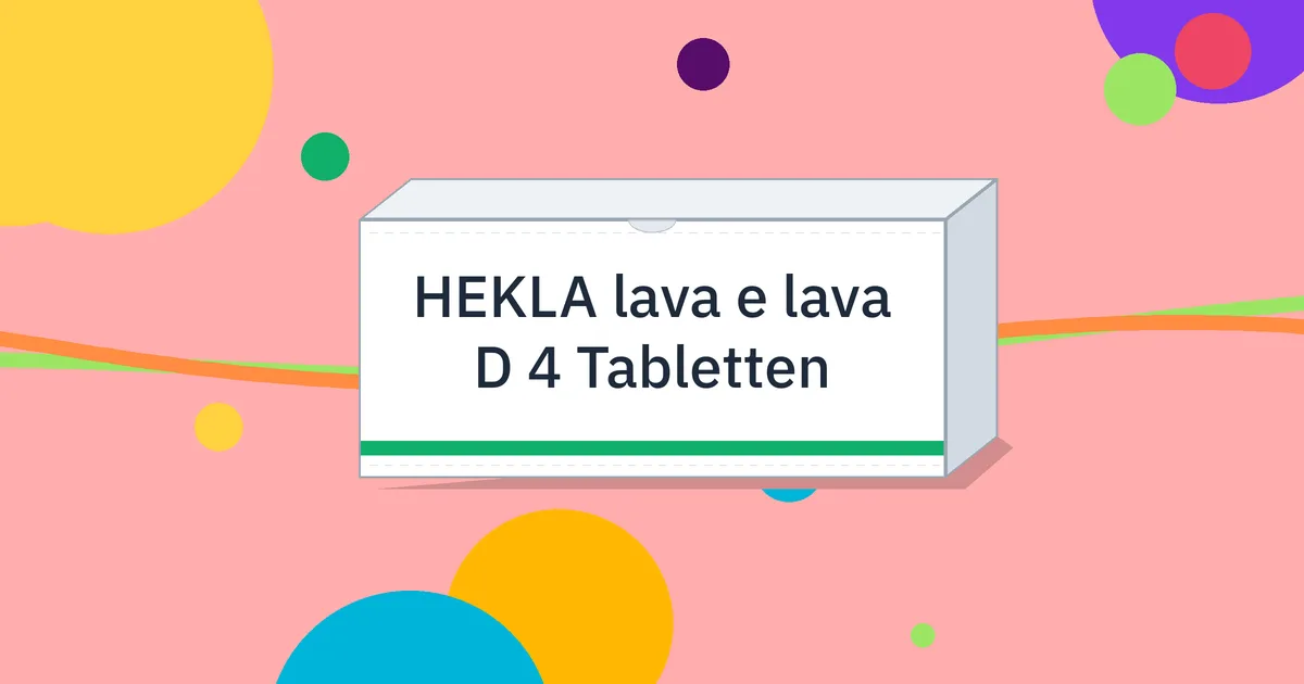 Symbolbild: Packung mit der Aufschrift HEKLA lava e lava D 4 Tabletten (PZN 11111553) – Verfügbarkeit und Bezug in Apotheken in Frankfurt am Main