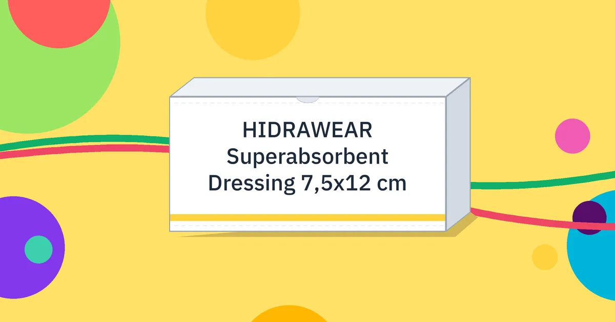 Symbolbild: Packung mit der Aufschrift HIDRAWEAR Superabsorbent Dressing 7,5x12 cm (PZN 19539380) – Verfügbarkeit und Bezug in Apotheken in Frankfurt am Main