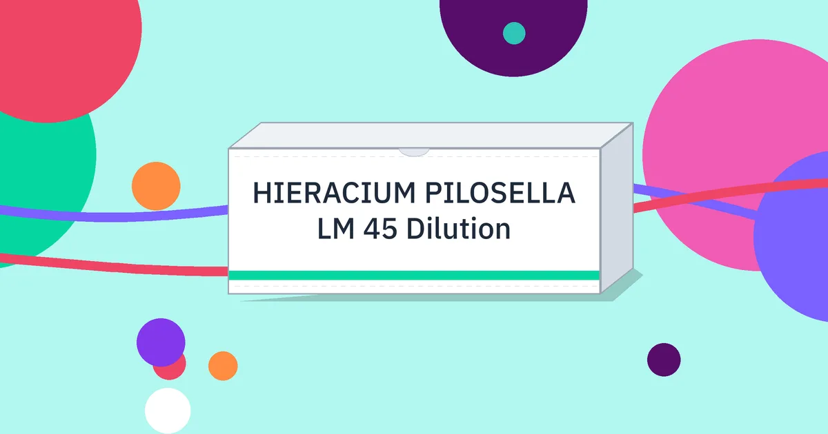 Symbolbild: Packung mit der Aufschrift HIERACIUM PILOSELLA LM 45 Dilution (PZN 13553717) – Verfügbarkeit und Bezug in Apotheken in Frankfurt am Main