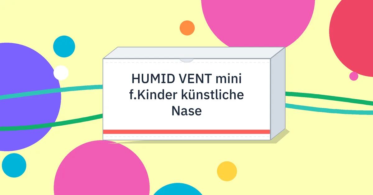 Symbolbild: Packung mit der Aufschrift HUMID VENT mini f.Kinder künstliche Nase (PZN 00501239) – Verfügbarkeit und Bezug in Apotheken in Frankfurt am Main