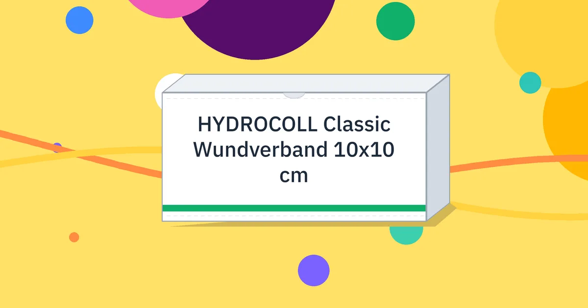 Symbolbild: Packung mit der Aufschrift HYDROCOLL Classic Wundverband 10x10 cm (PZN 20272002) – Verfügbarkeit und Bezug in Apotheken in Frankfurt am Main