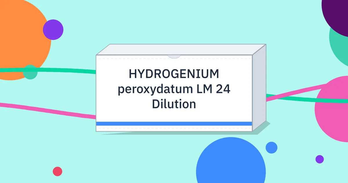 Symbolbild: Packung mit der Aufschrift HYDROGENIUM peroxydatum LM 24 Dilution (PZN 13557371) – Verfügbarkeit und Bezug in Apotheken in Frankfurt am Main