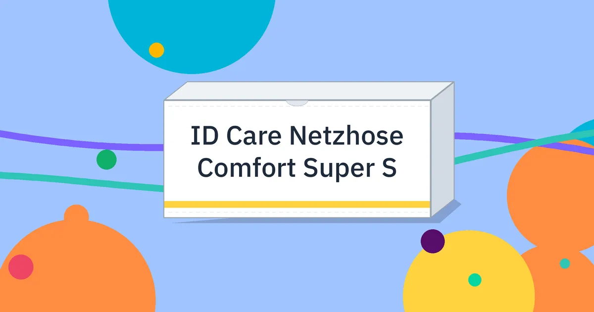 Symbolbild: Packung mit der Aufschrift ID Care Netzhose Comfort Super S (PZN 16162325) – Verfügbarkeit und Bezug in Apotheken in Frankfurt am Main