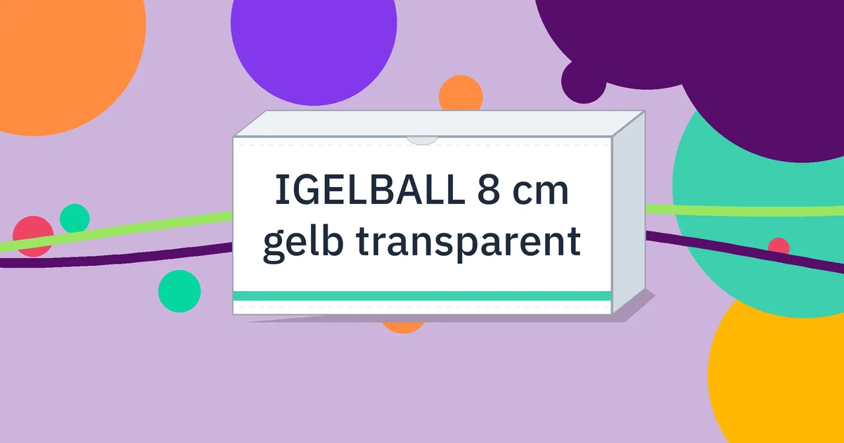 Symbolbild: Packung mit der Aufschrift IGELBALL 8 cm gelb transparent (PZN 01231693) – Verfügbarkeit und Bezug in Apotheken in Frankfurt am Main