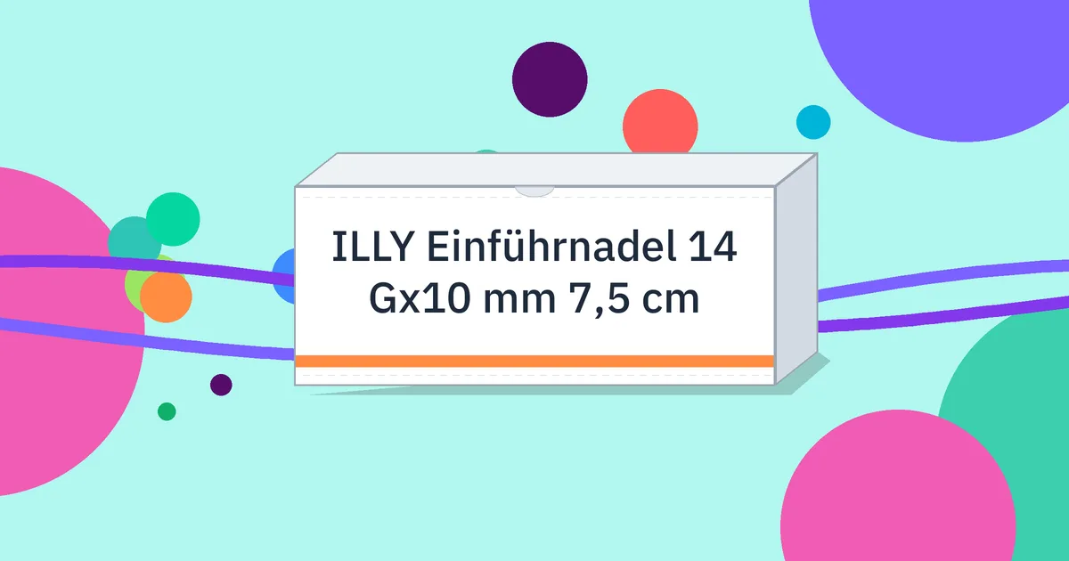 Symbolbild: Packung mit der Aufschrift ILLY Einführnadel 14 Gx10 mm 7,5 cm (PZN 16921127) – Verfügbarkeit und Bezug in Apotheken in Frankfurt am Main