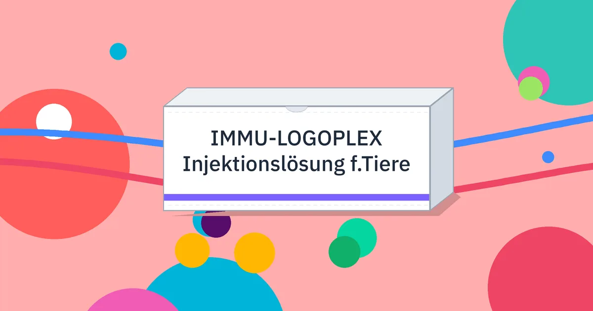Symbolbild: Packung mit der Aufschrift IMMU-LOGOPLEX Injektionslösung f.Tiere (PZN 17969194) – Verfügbarkeit und Bezug in Apotheken in Frankfurt am Main