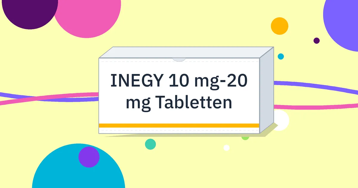 Symbolbild: Packung mit der Aufschrift INEGY 10 mg-20 mg Tabletten (PZN 12405311) – Verfügbarkeit und Bezug in Apotheken in Frankfurt am Main