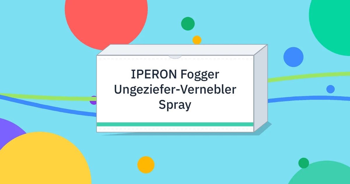 Symbolbild: Packung mit der Aufschrift IPERON Fogger Ungeziefer-Vernebler Spray (PZN 20284301) – Verfügbarkeit und Bezug in Apotheken in Frankfurt am Main