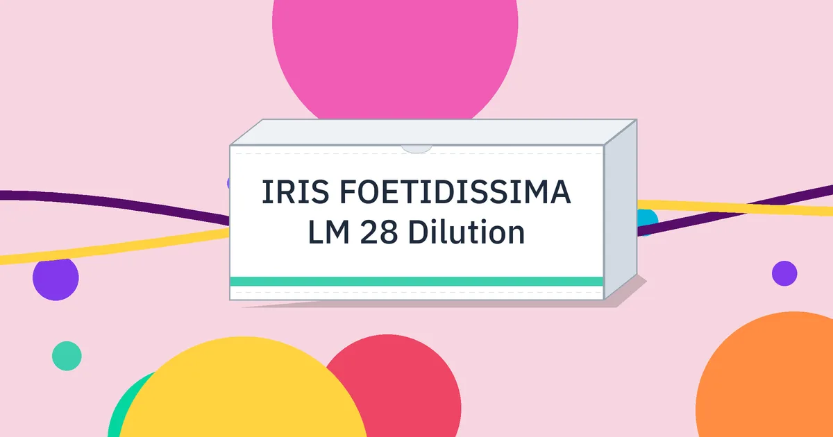 Symbolbild: Packung mit der Aufschrift IRIS FOETIDISSIMA LM 28 Dilution (PZN 12914082) – Verfügbarkeit und Bezug in Apotheken in Frankfurt am Main