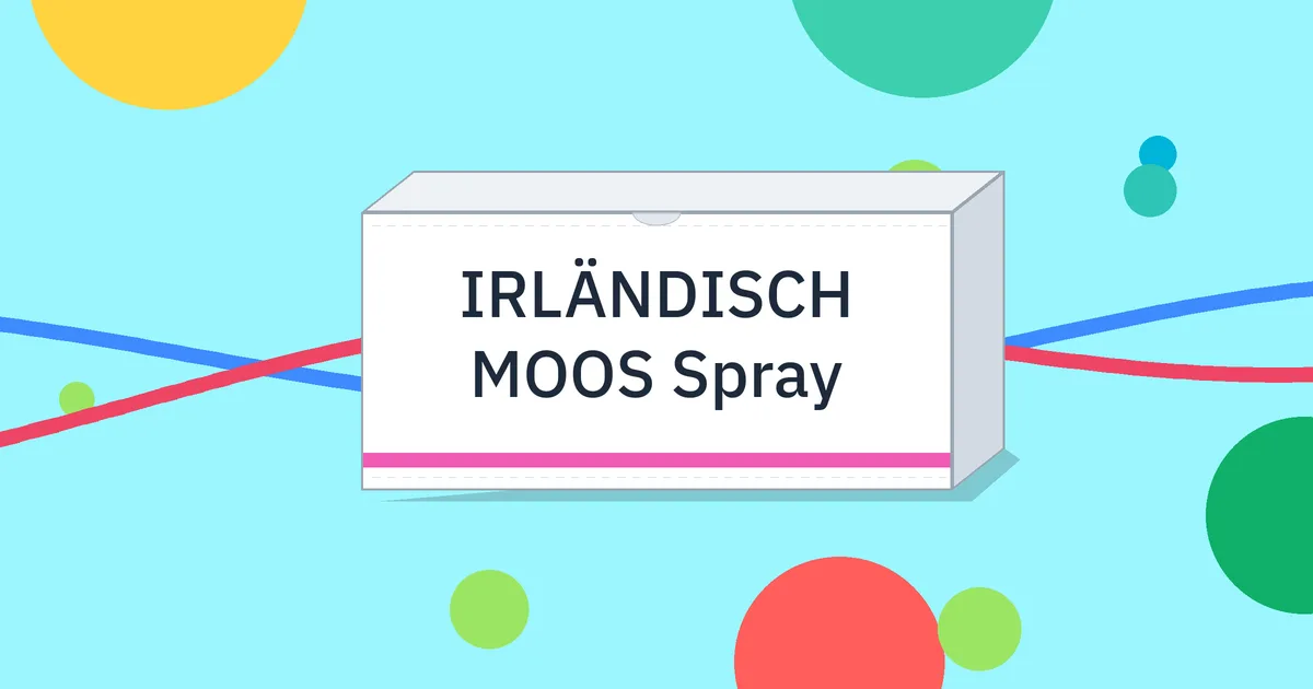 Symbolbild: Packung mit der Aufschrift IRLÄNDISCH MOOS Spray (PZN 11712838) – Verfügbarkeit und Bezug in Apotheken in Frankfurt am Main
