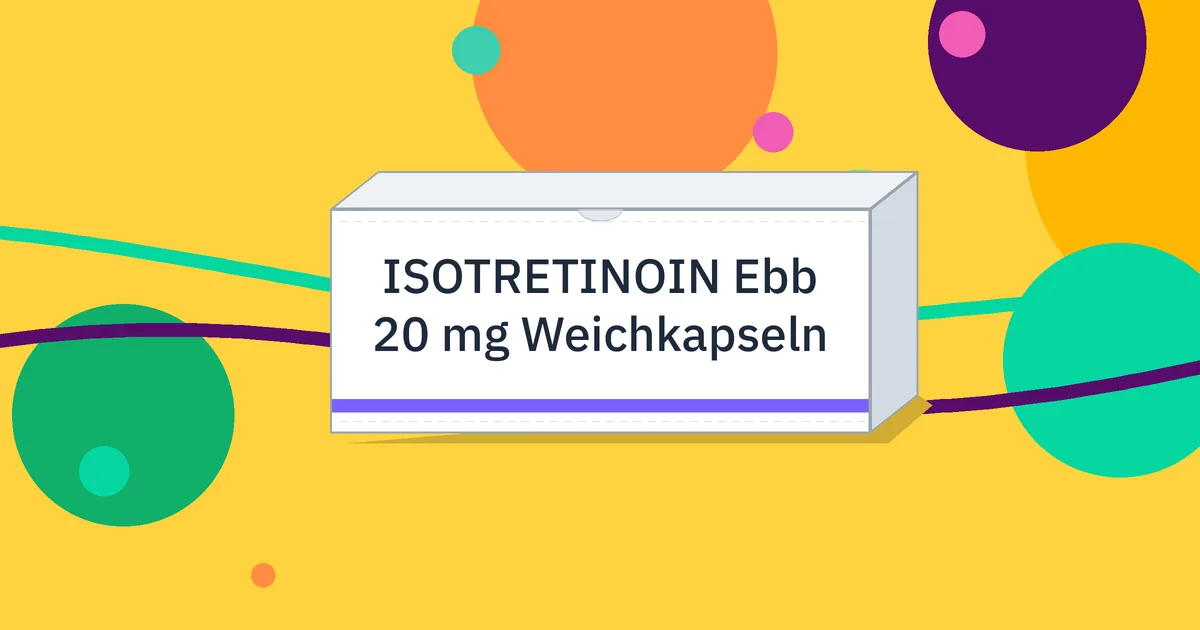 Symbolbild: Packung mit der Aufschrift ISOTRETINOIN Ebb 20 mg Weichkapseln (PZN 19979334) – Verfügbarkeit und Bezug in Apotheken in Frankfurt am Main