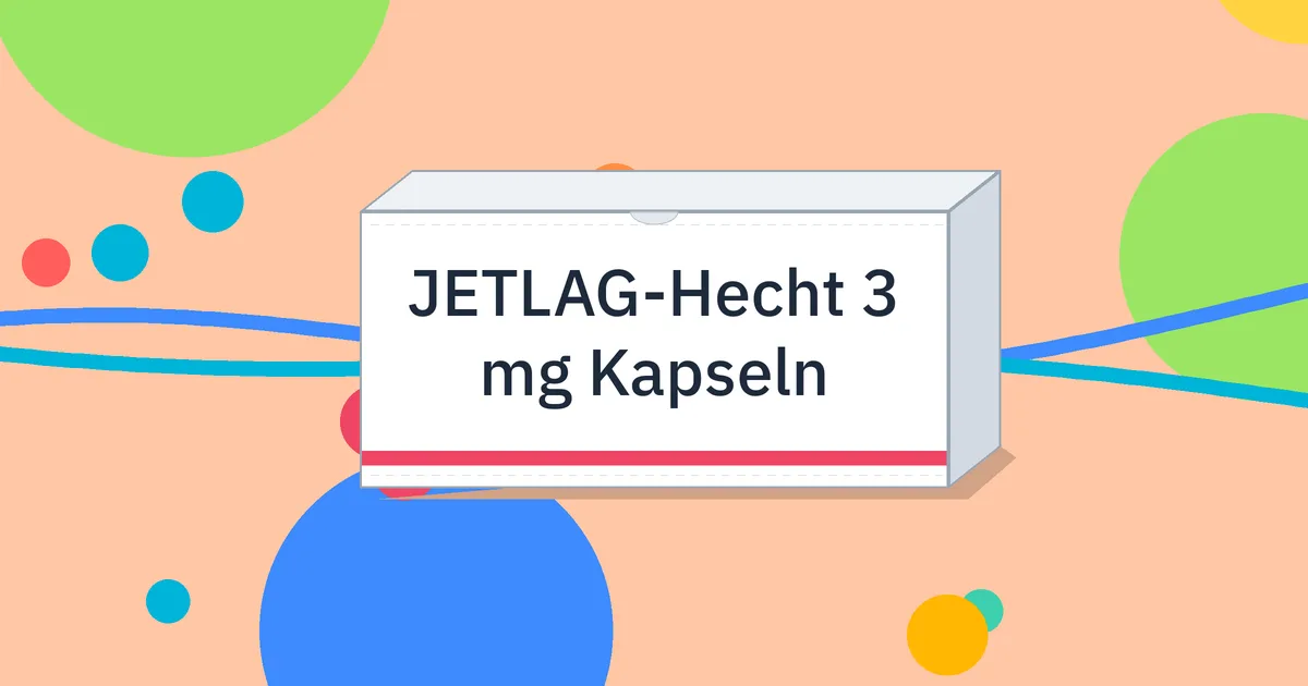 Symbolbild: Packung mit der Aufschrift JETLAG-Hecht 3 mg Kapseln (PZN 09919437) – Verfügbarkeit und Bezug in Apotheken in Frankfurt am Main
