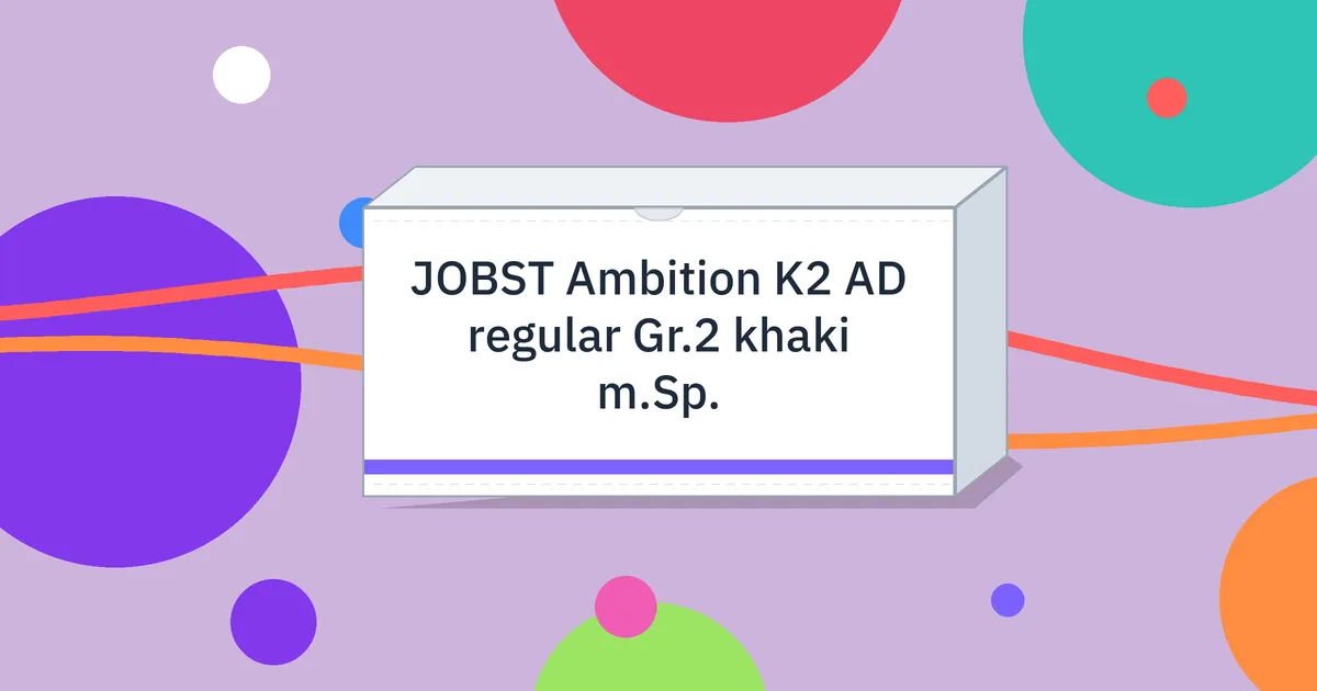 Symbolbild: Packung mit der Aufschrift JOBST Ambition K2 AD regular Gr.2 khaki m.Sp. (PZN 11020980) – Verfügbarkeit und Bezug in Apotheken in Frankfurt am Main