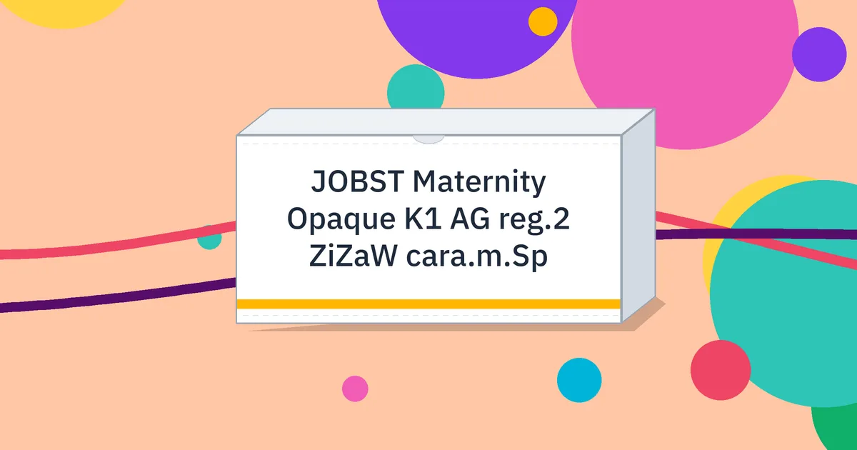 Symbolbild: Packung mit der Aufschrift JOBST Maternity Opaque K1 AG reg.2 ZiZaW cara.m.Sp (PZN 15850112) – Verfügbarkeit und Bezug in Apotheken in Frankfurt am Main