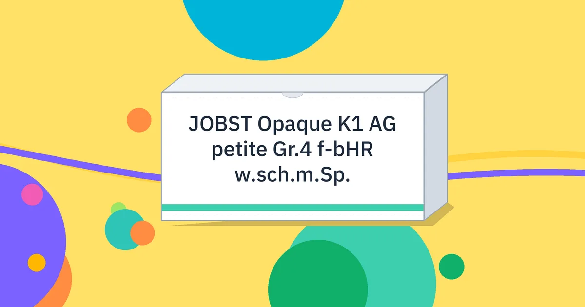Symbolbild: Packung mit der Aufschrift JOBST Opaque K1 AG petite Gr.4 f-bHR w.sch.m.Sp. (PZN 13084139) – Verfügbarkeit und Bezug in Apotheken in Frankfurt am Main
