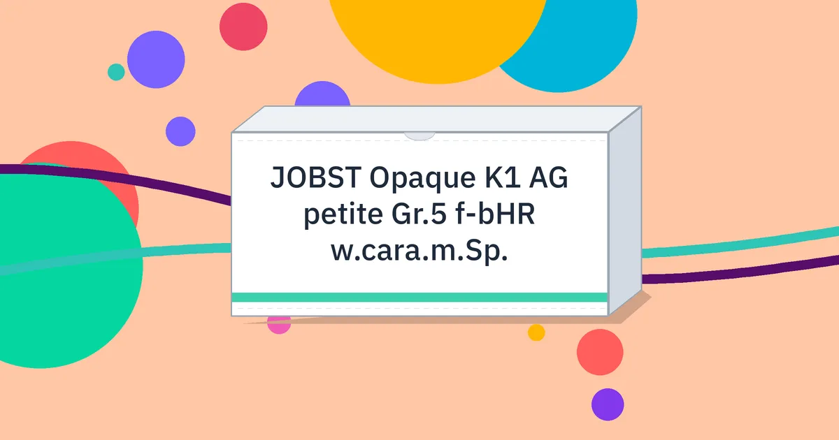 Symbolbild: Packung mit der Aufschrift JOBST Opaque K1 AG petite Gr.5 f-bHR w.cara.m.Sp. (PZN 13083921) – Verfügbarkeit und Bezug in Apotheken in Frankfurt am Main
