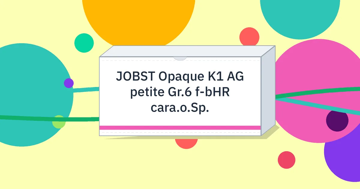 Symbolbild: Packung mit der Aufschrift JOBST Opaque K1 AG petite Gr.6 f-bHR cara.o.Sp. (PZN 13160320) – Verfügbarkeit und Bezug in Apotheken in Frankfurt am Main