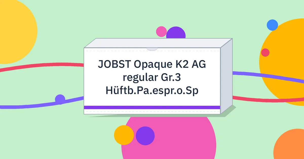 Symbolbild: Packung mit der Aufschrift JOBST Opaque K2 AG regular Gr.3 Hüftb.Pa.espr.o.Sp (PZN 16287363) – Verfügbarkeit und Bezug in Apotheken in Frankfurt am Main