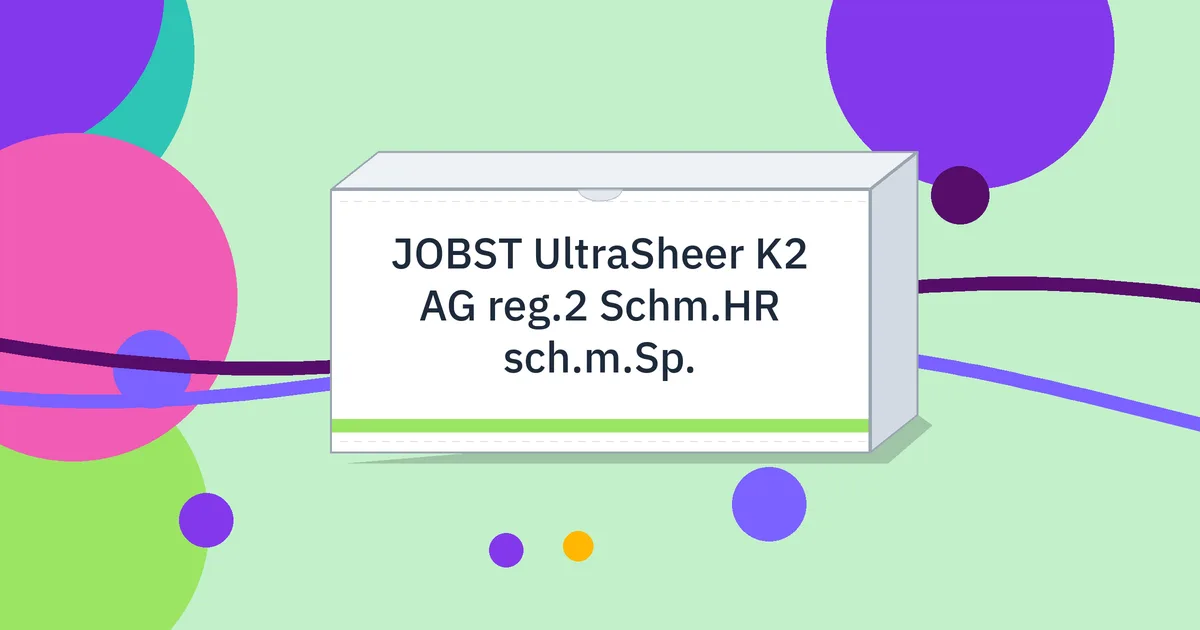 Symbolbild: Packung mit der Aufschrift JOBST UltraSheer K2 AG reg.2 Schm.HR sch.m.Sp. (PZN 11261229) – Verfügbarkeit und Bezug in Apotheken in Frankfurt am Main