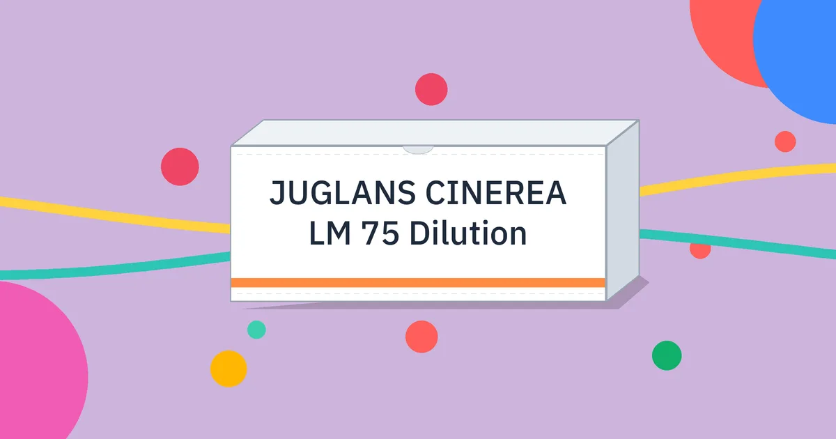 Symbolbild: Packung mit der Aufschrift JUGLANS CINEREA LM 75 Dilution (PZN 13563986) – Verfügbarkeit und Bezug in Apotheken in Frankfurt am Main