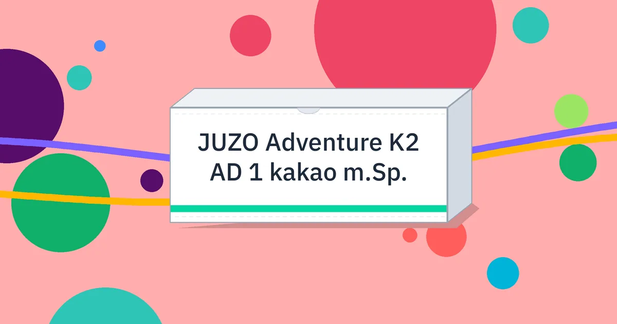 Symbolbild: Packung mit der Aufschrift JUZO Adventure K2 AD 1 kakao m.Sp. (PZN 14972770) – Verfügbarkeit und Bezug in Apotheken in Frankfurt am Main