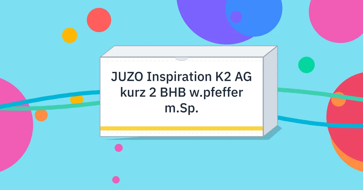 Symbolbild: Packung mit der Aufschrift JUZO Inspiration K2 AG kurz 2 BHB w.pfeffer m.Sp. (PZN 14849779) – Verfügbarkeit und Bezug in Apotheken in Frankfurt am Main