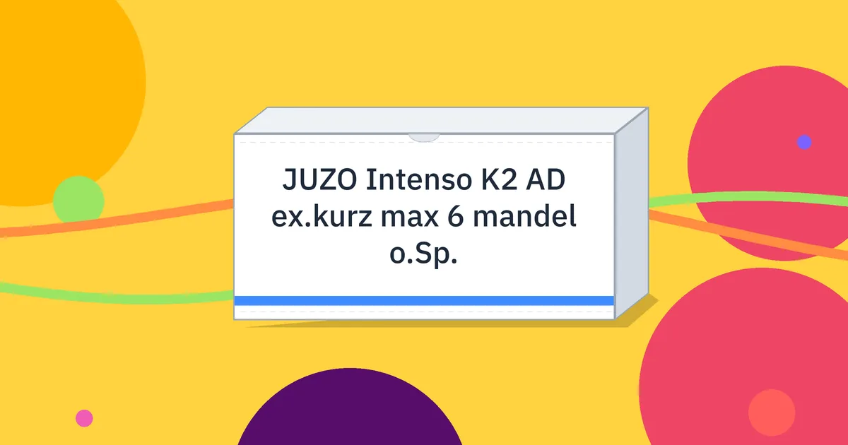 Symbolbild: Packung mit der Aufschrift JUZO Intenso K2 AD ex.kurz max 6 mandel o.Sp. (PZN 18617646) – Verfügbarkeit und Bezug in Apotheken in Frankfurt am Main