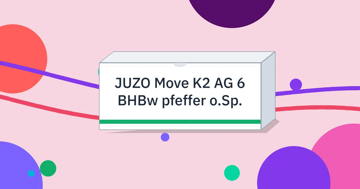 Symbolbild: Packung mit der Aufschrift JUZO Move K2 AG 6 BHBw pfeffer o.Sp. (PZN 16646075) – Verfügbarkeit und Bezug in Apotheken in Frankfurt am Main
