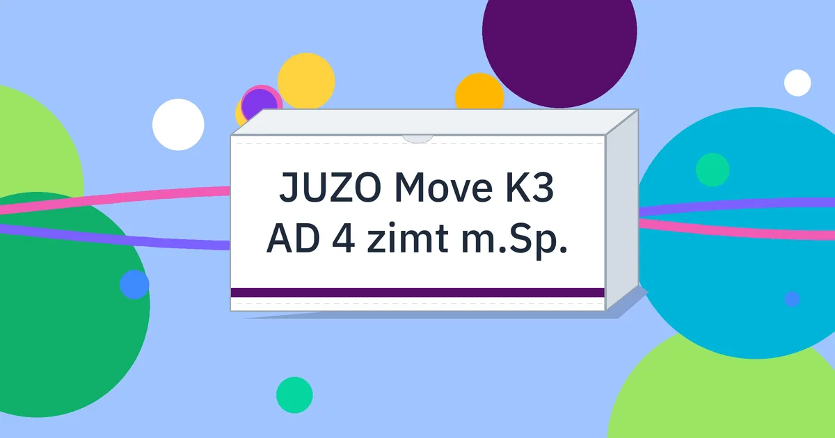 Symbolbild: Packung mit der Aufschrift JUZO Move K3 AD 4 zimt m.Sp. (PZN 18566618) – Verfügbarkeit und Bezug in Apotheken in Frankfurt am Main